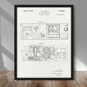 Radio Tuner Patent Poster, Vintage Radio Tuning Patent Print, Audio ...
