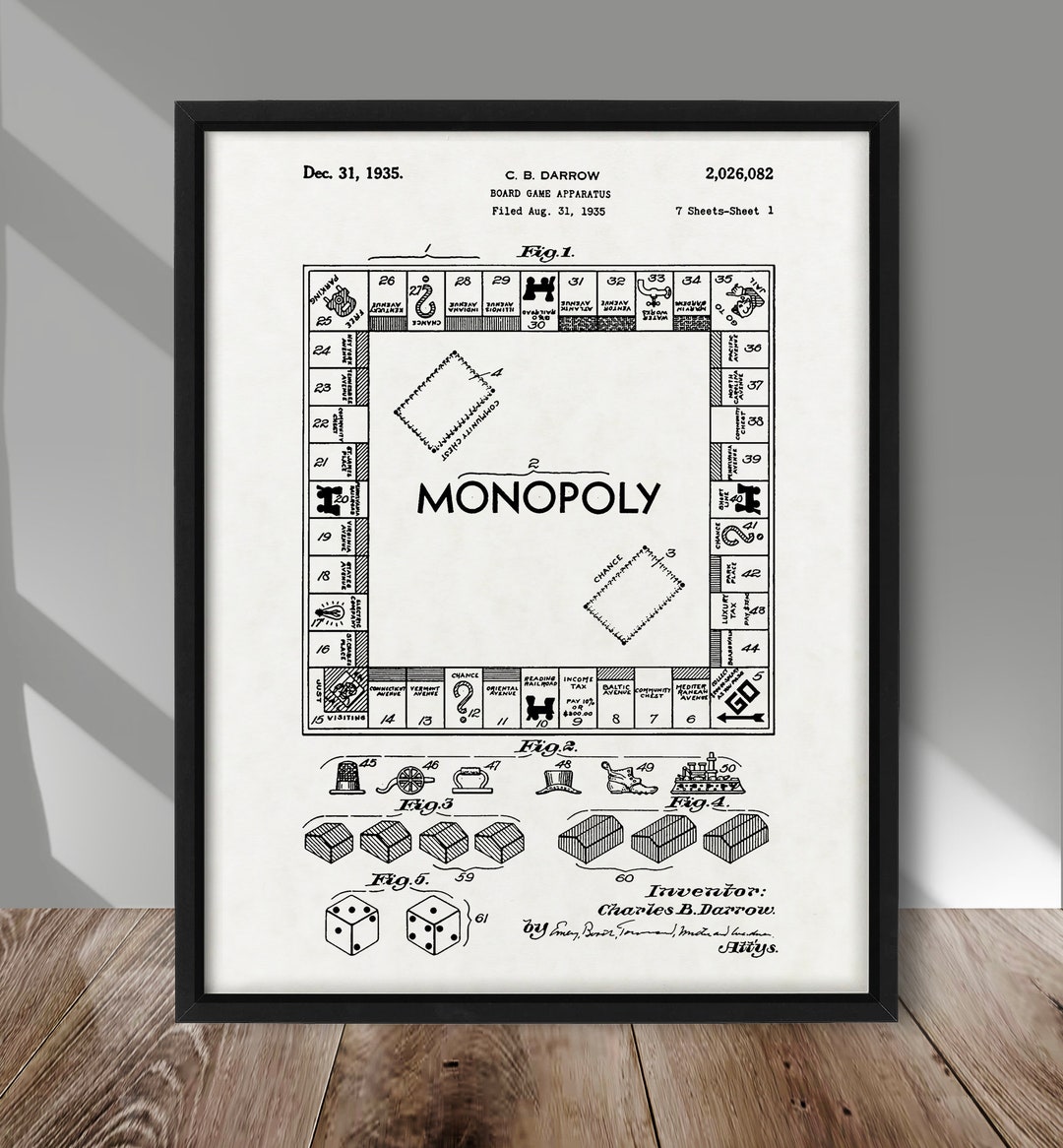 Board Game Patent Print, Vintage Board Game Patent Poster, Classic ...