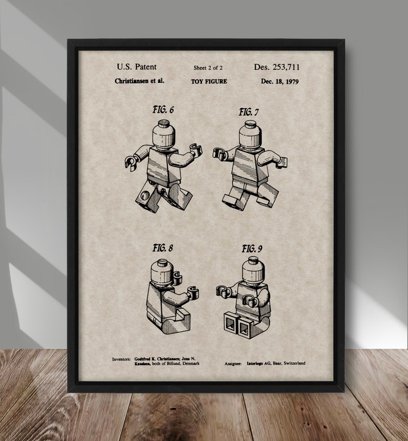 Toy Figure Block Patent Print, Vintage Building Block Patent Poster ...