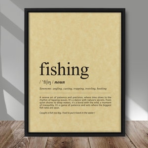 Fishing Definition Print, Fishing Definition Wall Poster, Fishing Wall ...