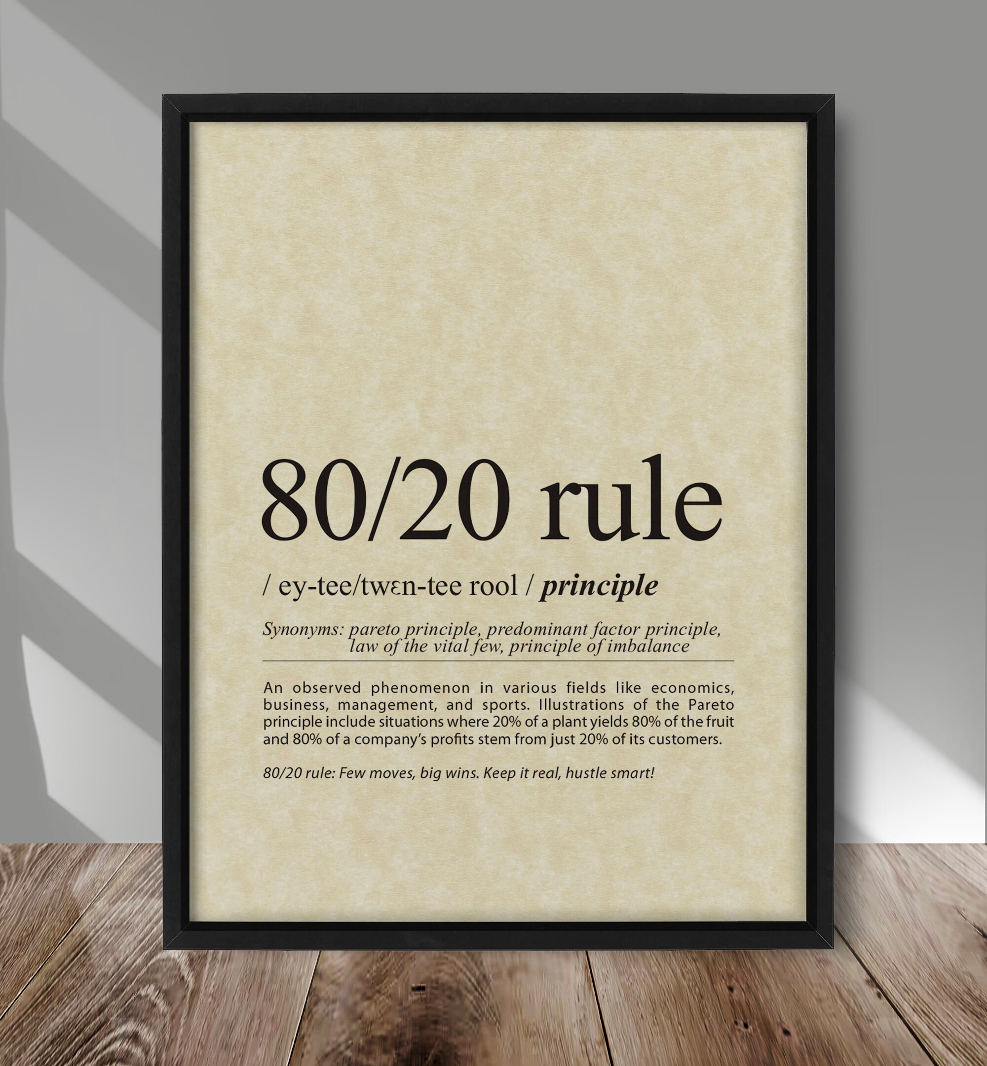 80/20 Rule Definition Print, Definition Poster, 80/20 Rule Definition ...