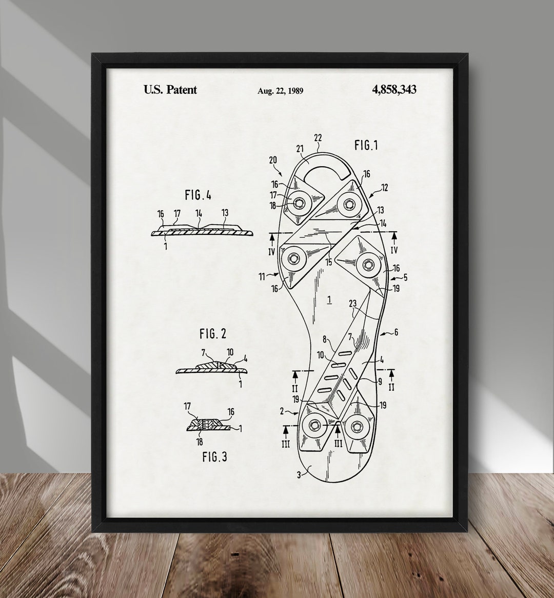 Soccer Shoe Cleats Patent Print, Soccer Shoe Cleats Patent Poster ...