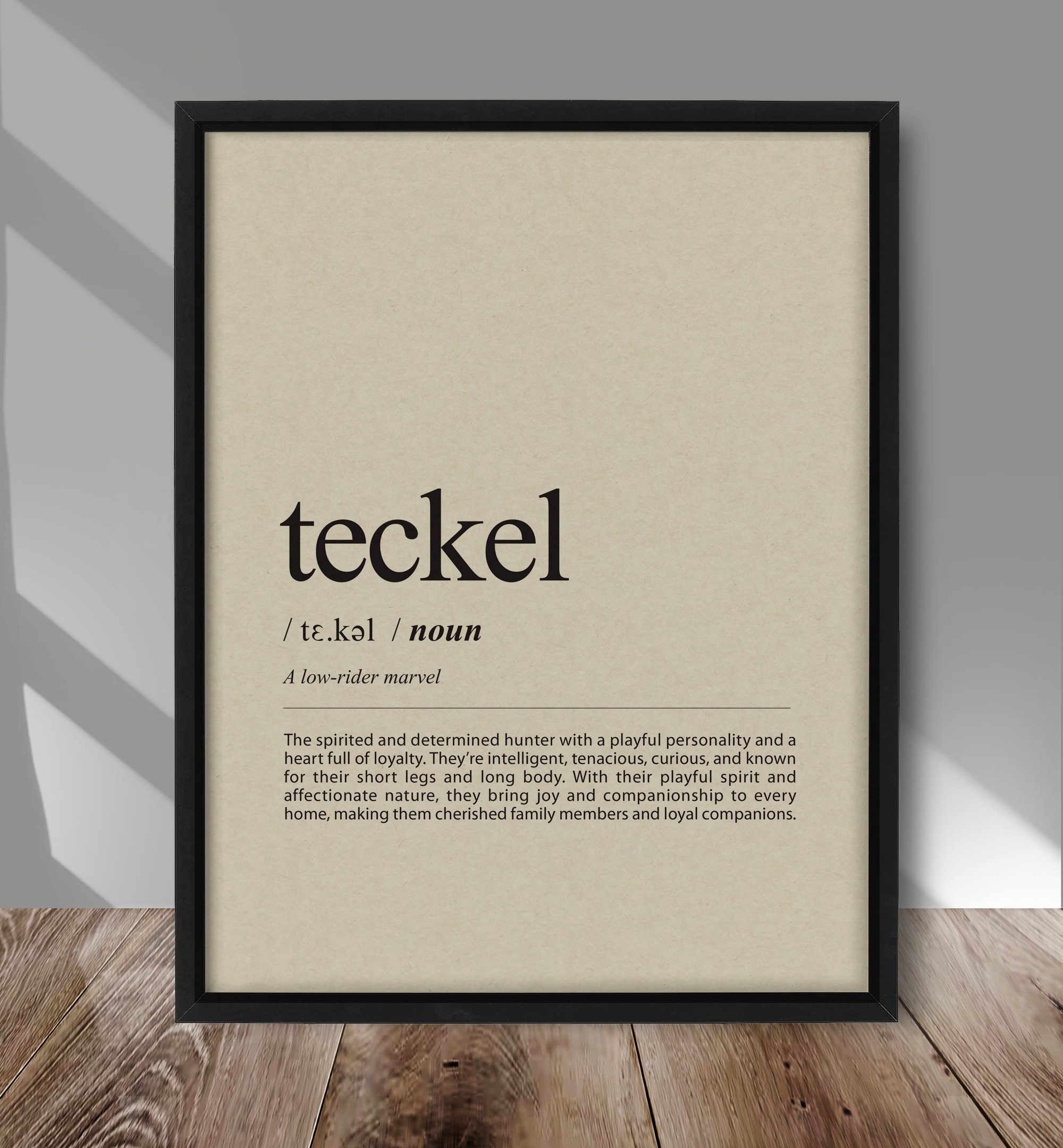 Teckel Definition Print, Teckel Definition Wall Poster, Dog Definition ...