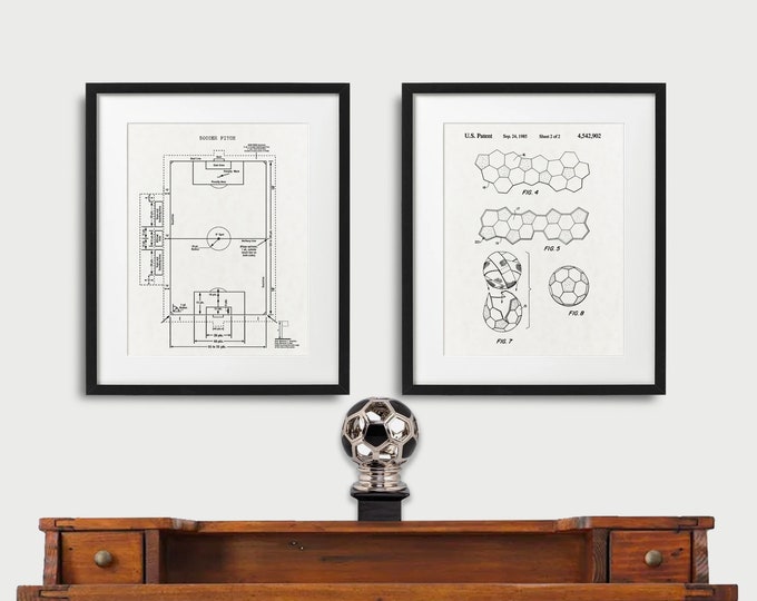 SOCCER PITCH Art Print, Soccer FIELD Art Poster, Vintage Soccer Field ...