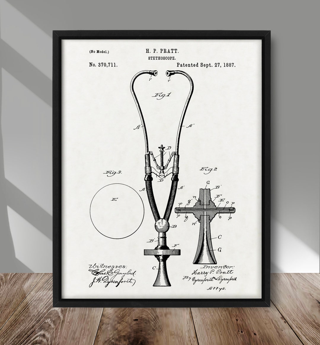 Stethoscope Patent Print, Vintage Stethoscope Patent Poster ...