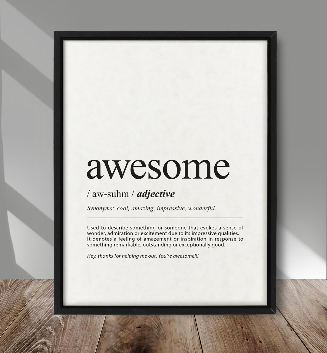 Awesome Definition Poster, Awesome Definition Print, Awesome Poster ...