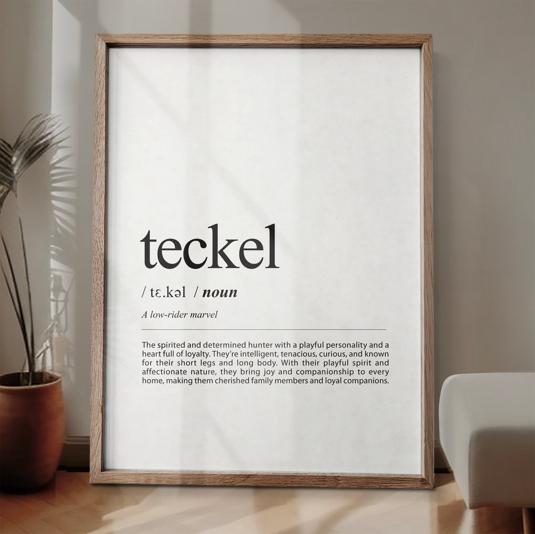 Teckel Definition Print, Teckel Definition Wall Poster, Dog Definition ...