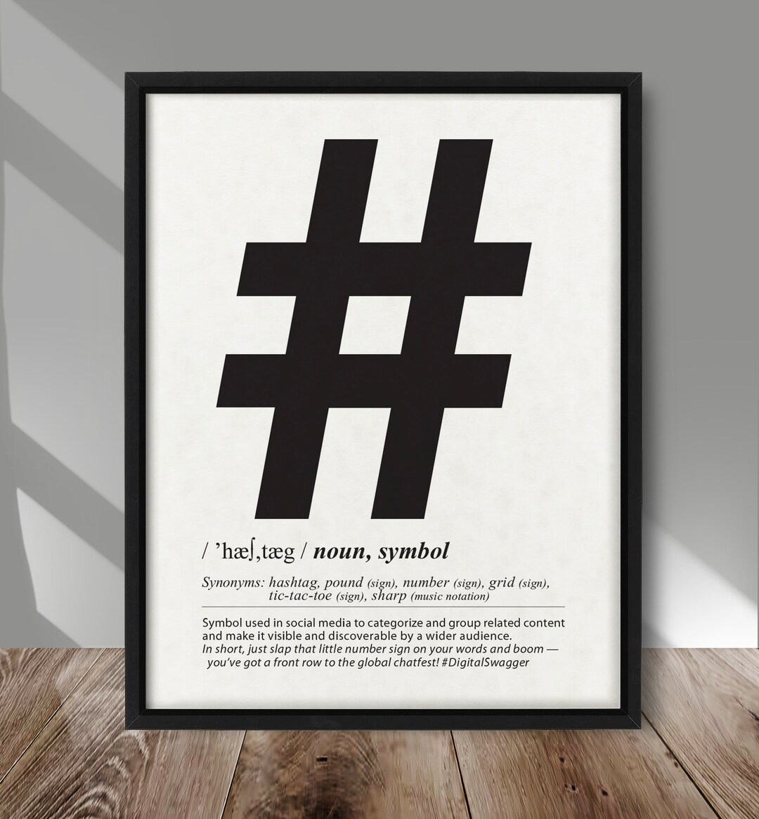 Hashtag Sign Definition Print, Punctuation # Definition Poster, Number ...
