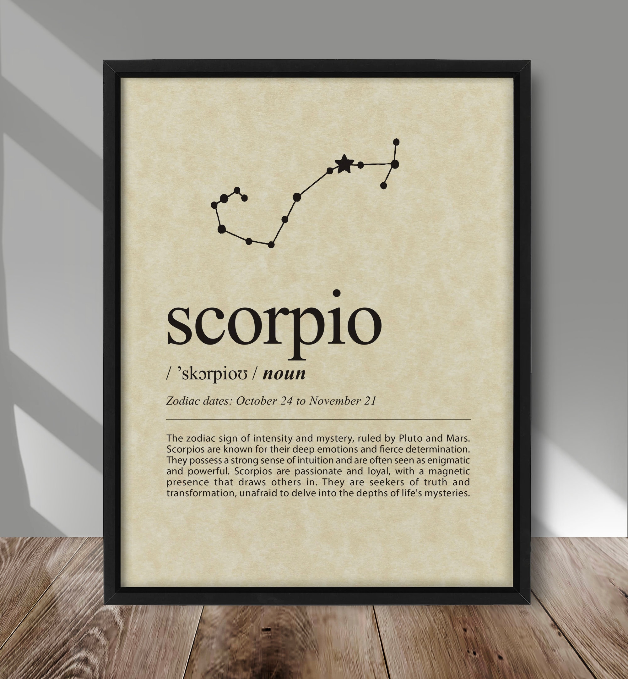 SCORPIO DEFINITION PRINT, Zodiac Sign Scorpio Definition Poster, Scorpio Zodiac Sign Stars Print ...