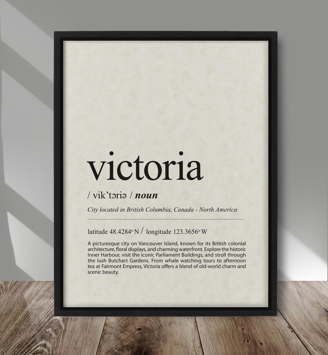 Victoria Definition Print, Victoria City Definition Poster, Canadian ...