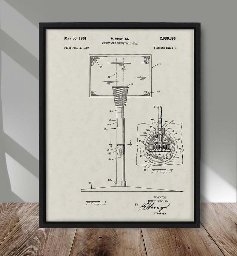 Basketball Goal Patent, Basketball Goal Art, Basketball Patent, Popular ...