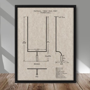 Football Field Goal Post Print, American Football Goal Post Poster ...