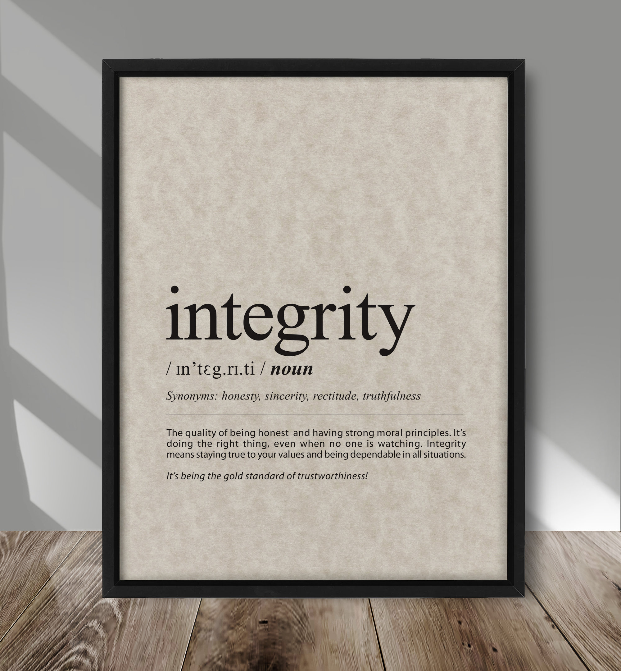 Integrity Definition Poster, Integrity Definition Art Print, Integrity ...