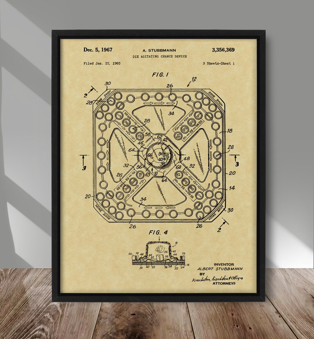 Pop up Dice Board Game Patent Print, Vintage Board Game Patent Poster ...