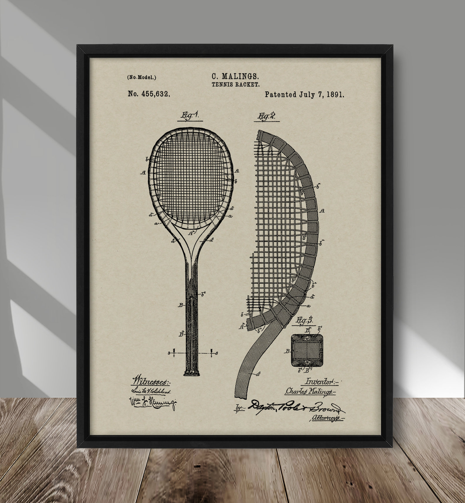 Tennis Racket Patent Print, Tennis Racket Poster, Sport Racket Print ...