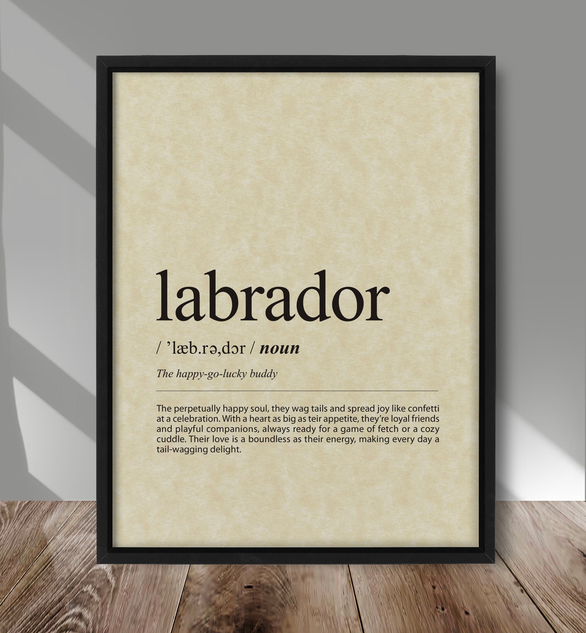 Labrador Definition Print, Labrador Definition Poster, Dog Definition ...