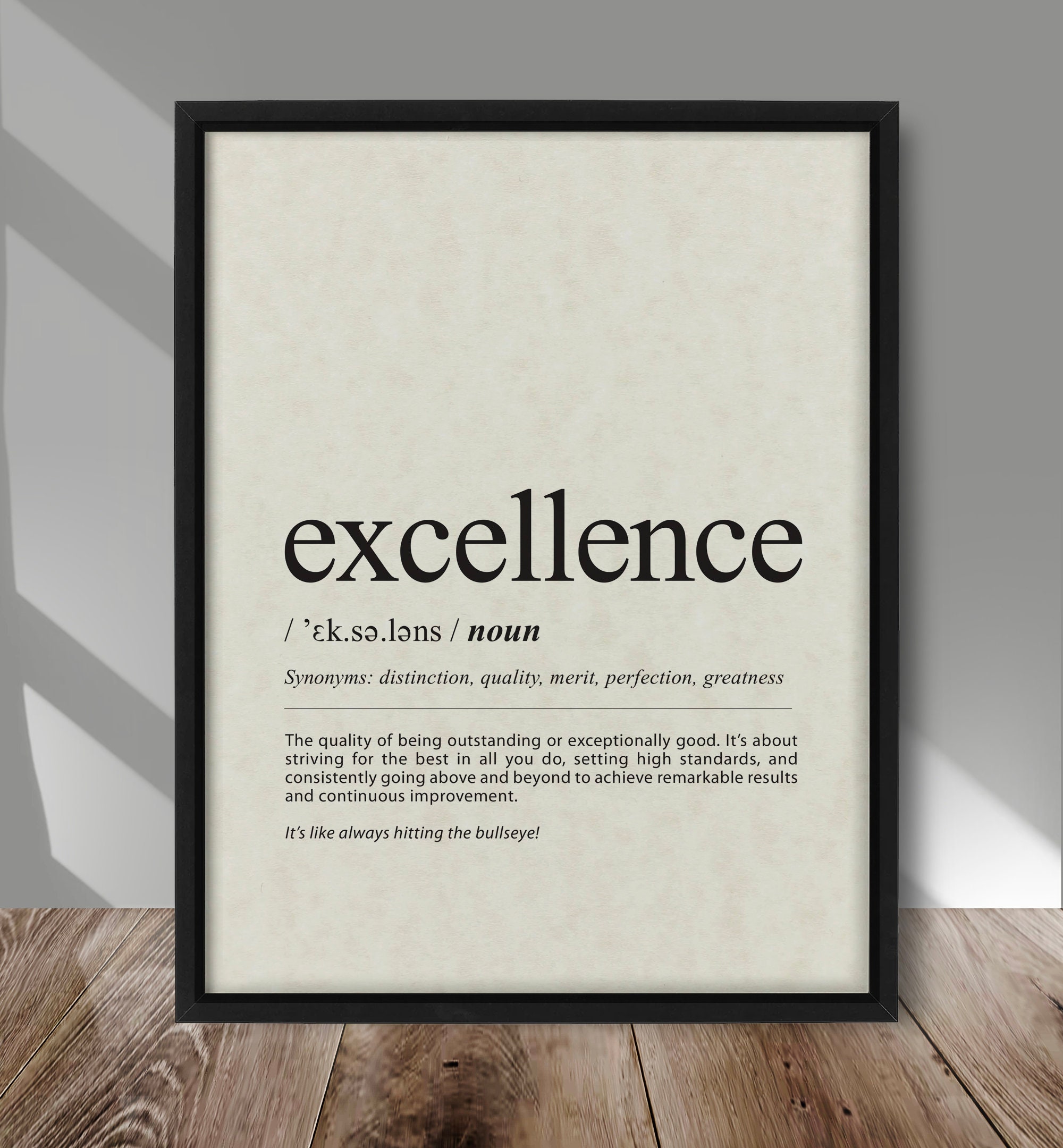 Excellence Definition Print, Excellence Definition Art Poster ...
