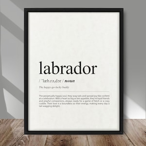 Labrador Definition Print, Labrador Definition Poster, Dog Definition ...
