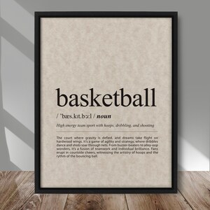 Basketball Definition Print, Basketball Definition Wall Decor, Sport ...