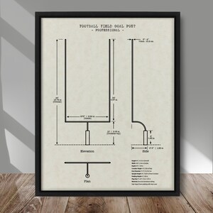 Football Field Goal Post Print, American Football Goal Post Poster ...
