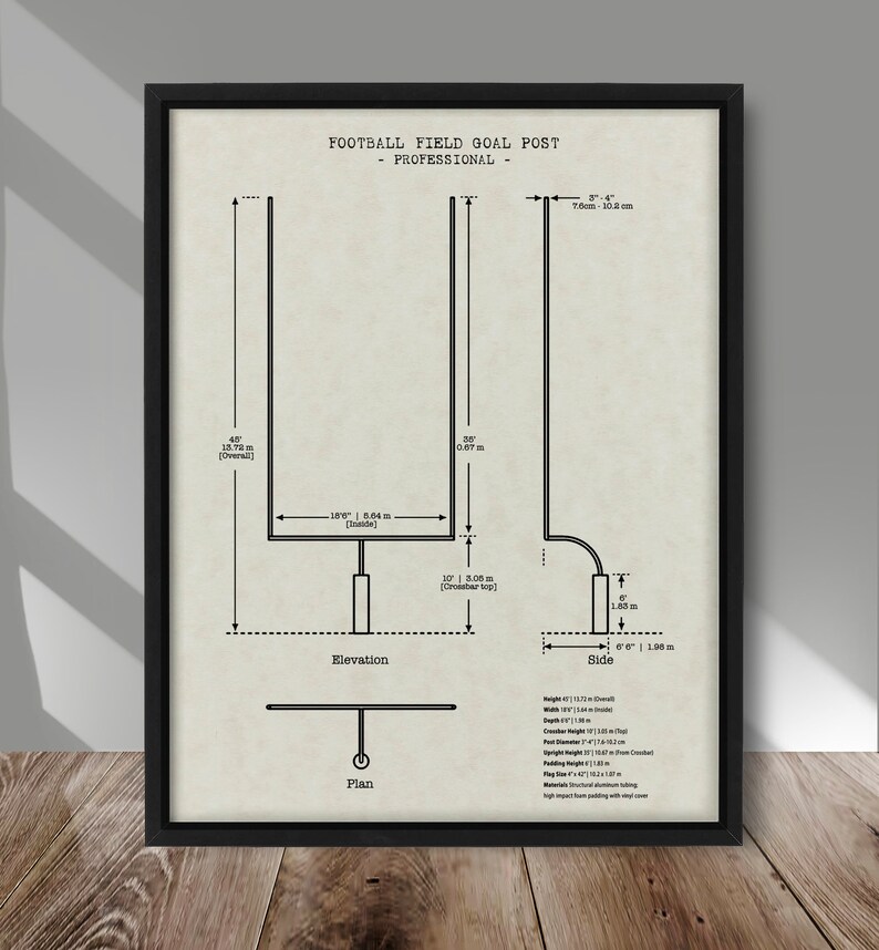 Football Field Goal Post Print, American Football Goal Post Poster ...