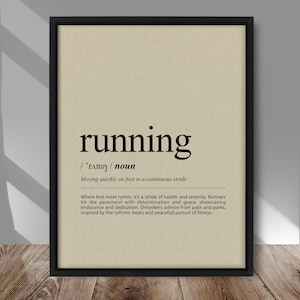 Running Definition Print, Running Sport Definition Wall Decor, Sports ...