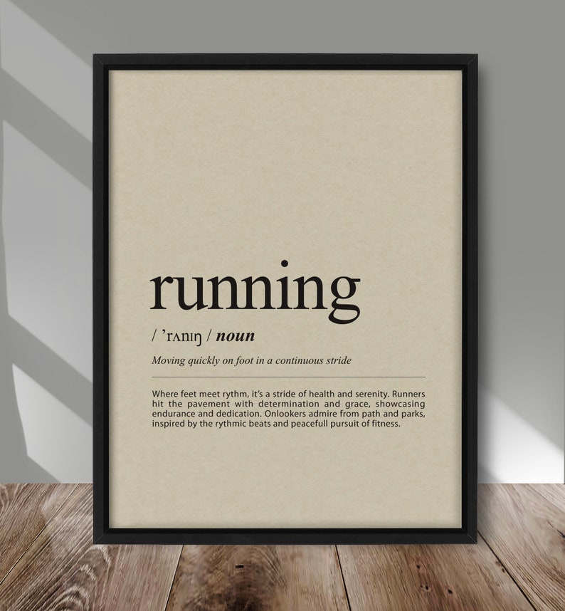 Running Definition Print, Running Sport Definition Wall Decor, Sports ...