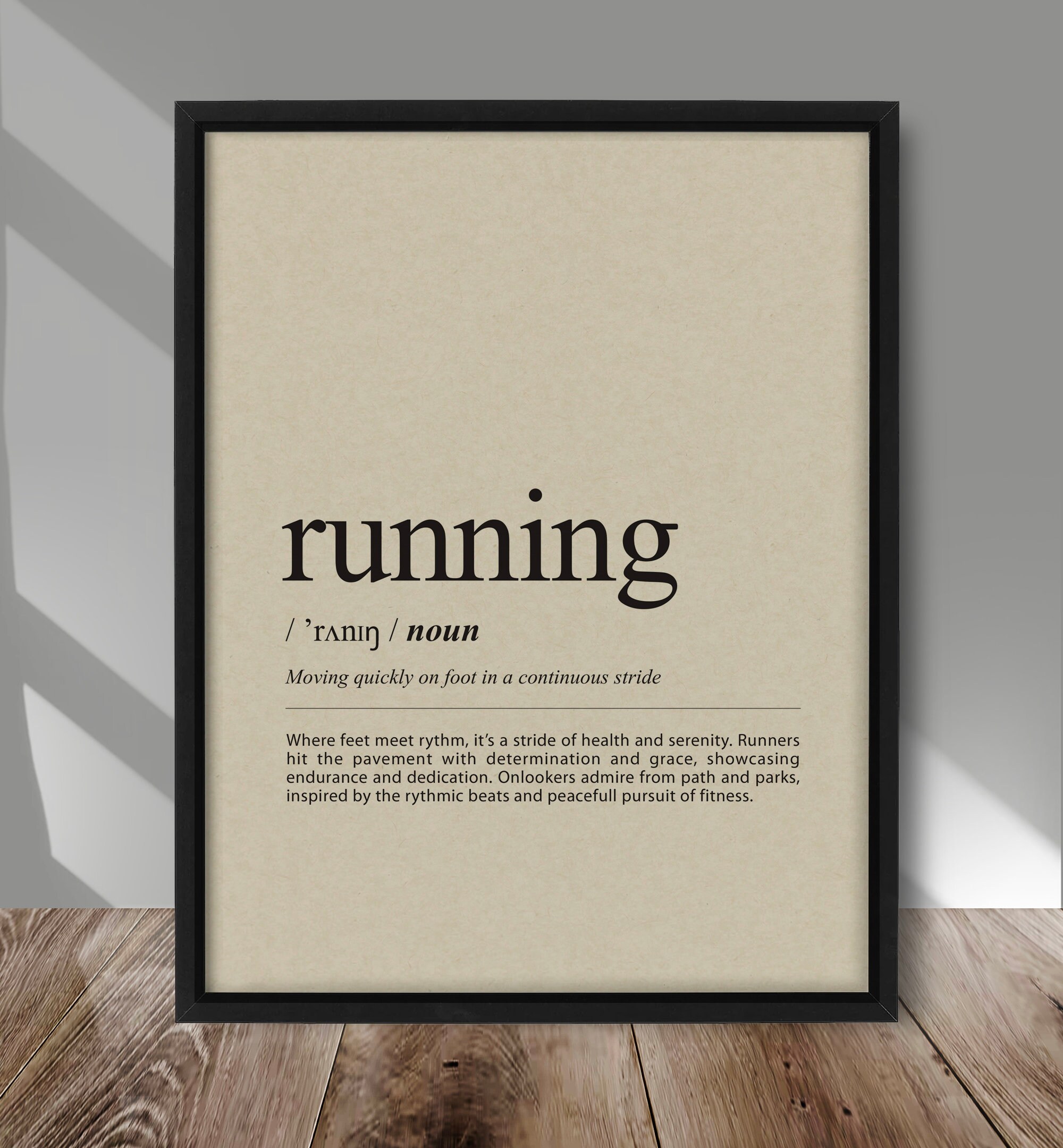 Running Definition Print, Running Sport Definition Wall Decor, Sports ...