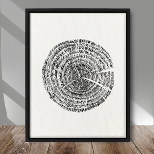 Tree Life Lines Poster, Tree Trunk Print, Tree Life Artwork, Life Line ...