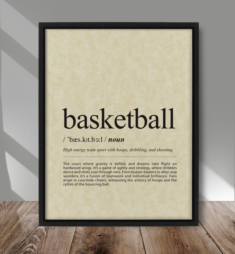 Basketball Definition Print, Basketball Definition Wall Decor, Sport ...