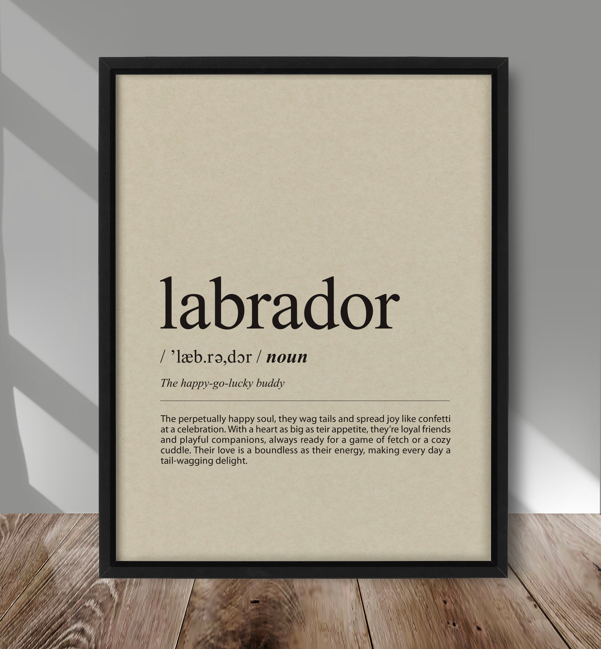 Labrador Definition Print, Labrador Definition Poster, Dog Definition ...