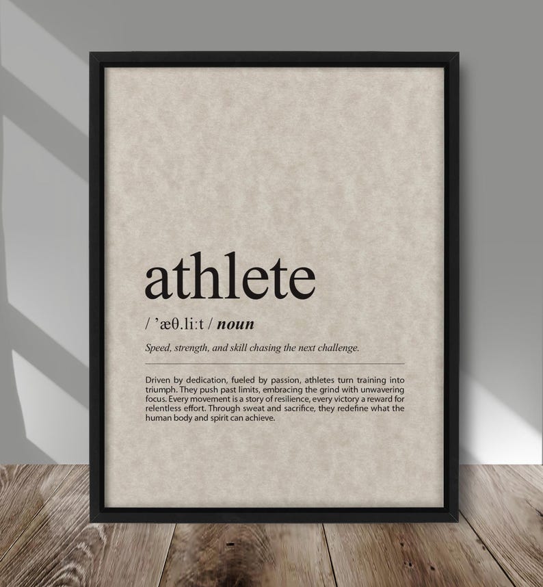 Athlete Definition Print | Sports Wall Art on Kraft, Parchment, or ...