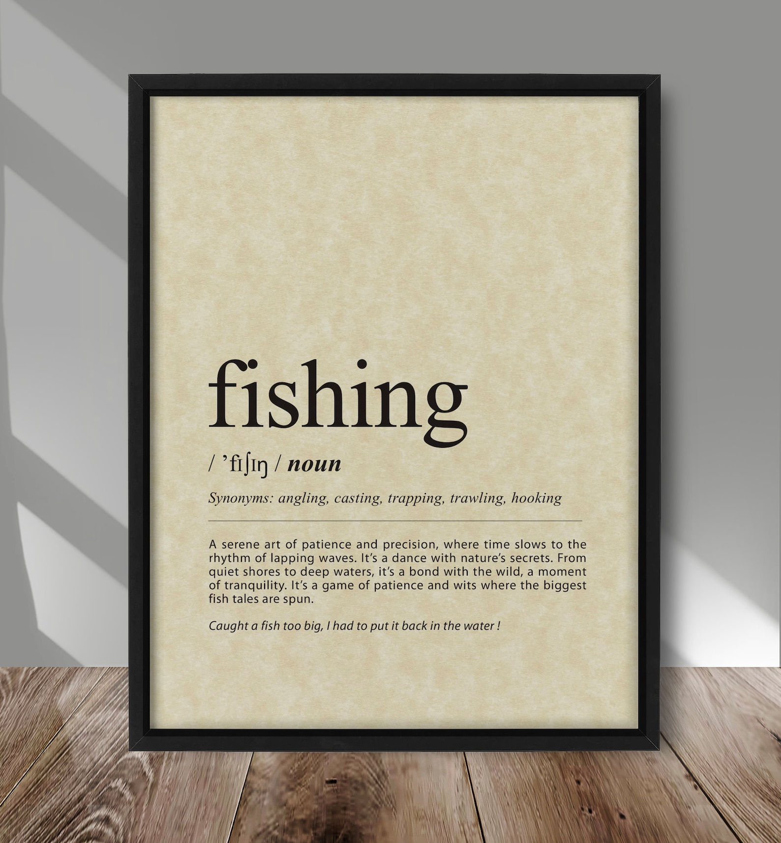 Fishing Definition Print, Fishing Definition Wall Poster, Fishing Wall ...