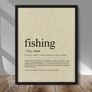 Fishing Definition Print, Fishing Definition Wall Poster, Fishing Wall ...