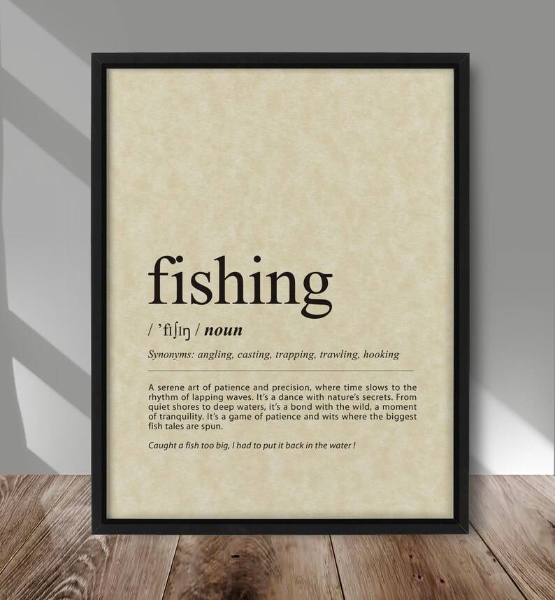 Fishing Definition Print, Fishing Definition Wall Poster, Fishing Wall ...
