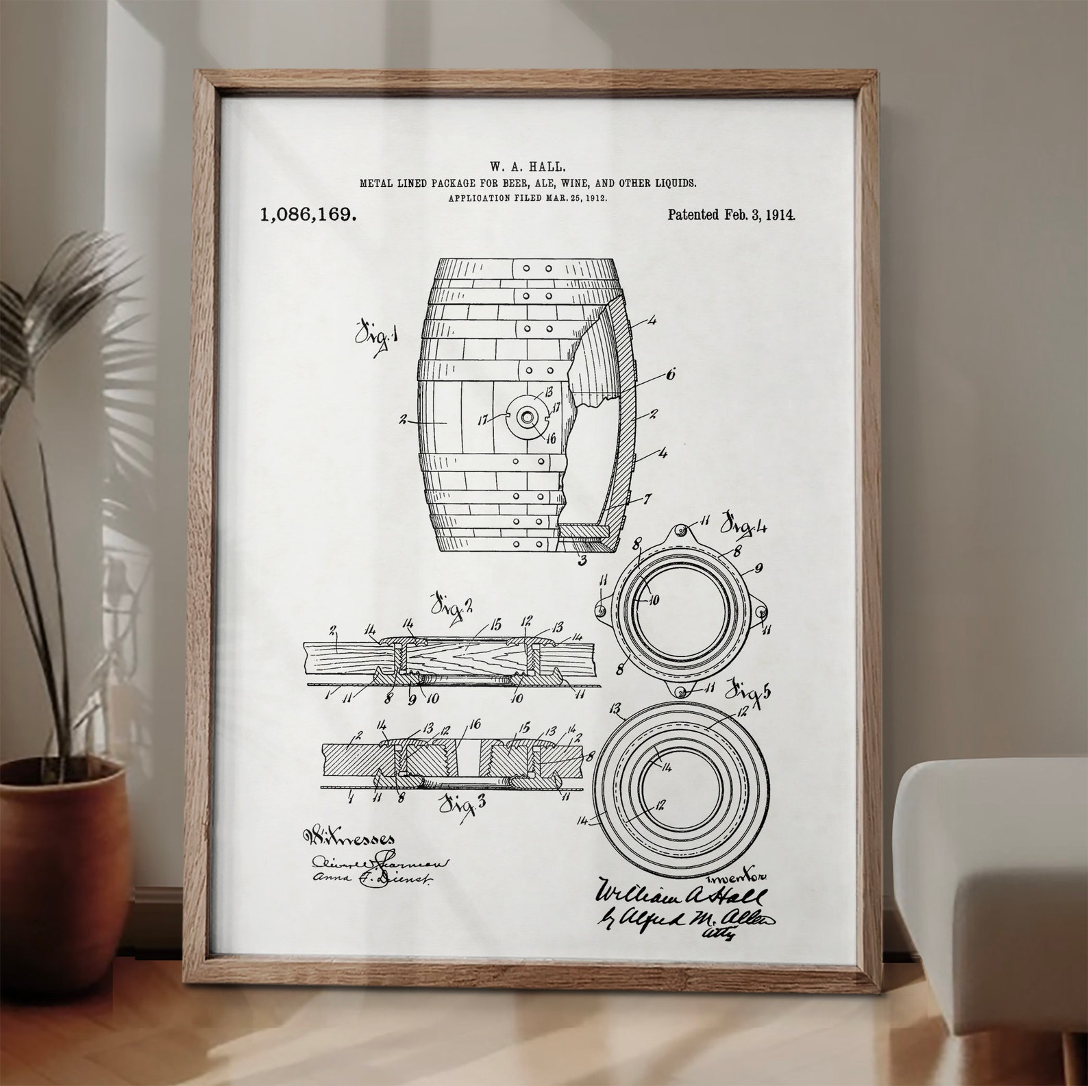 Beer Barrel Patent Poster, Vintage Beer Barrel Patent Print, Alcohol ...
