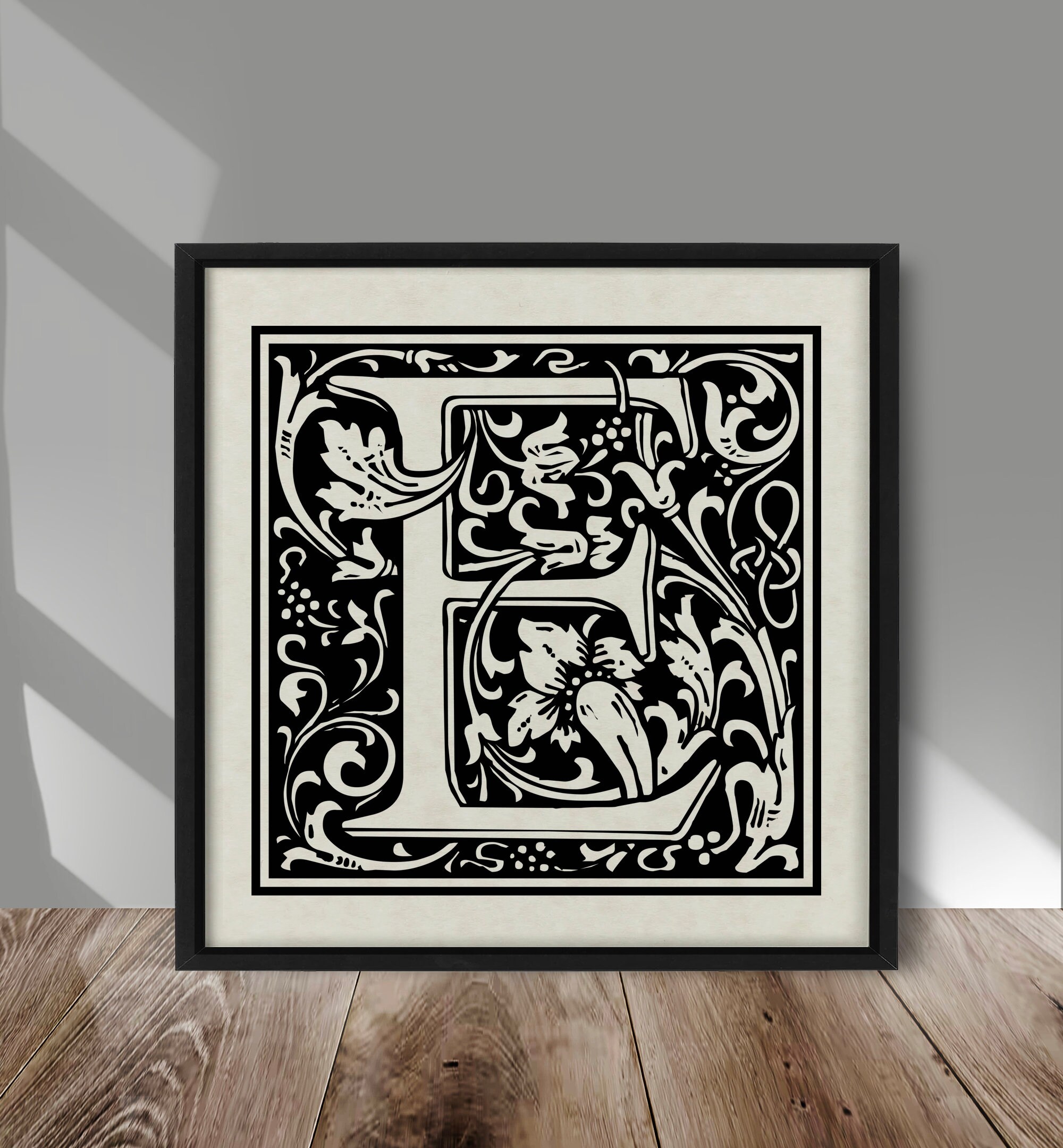 LETTER E Print, Fancy Character, Decorative Letters, Ornamental ...