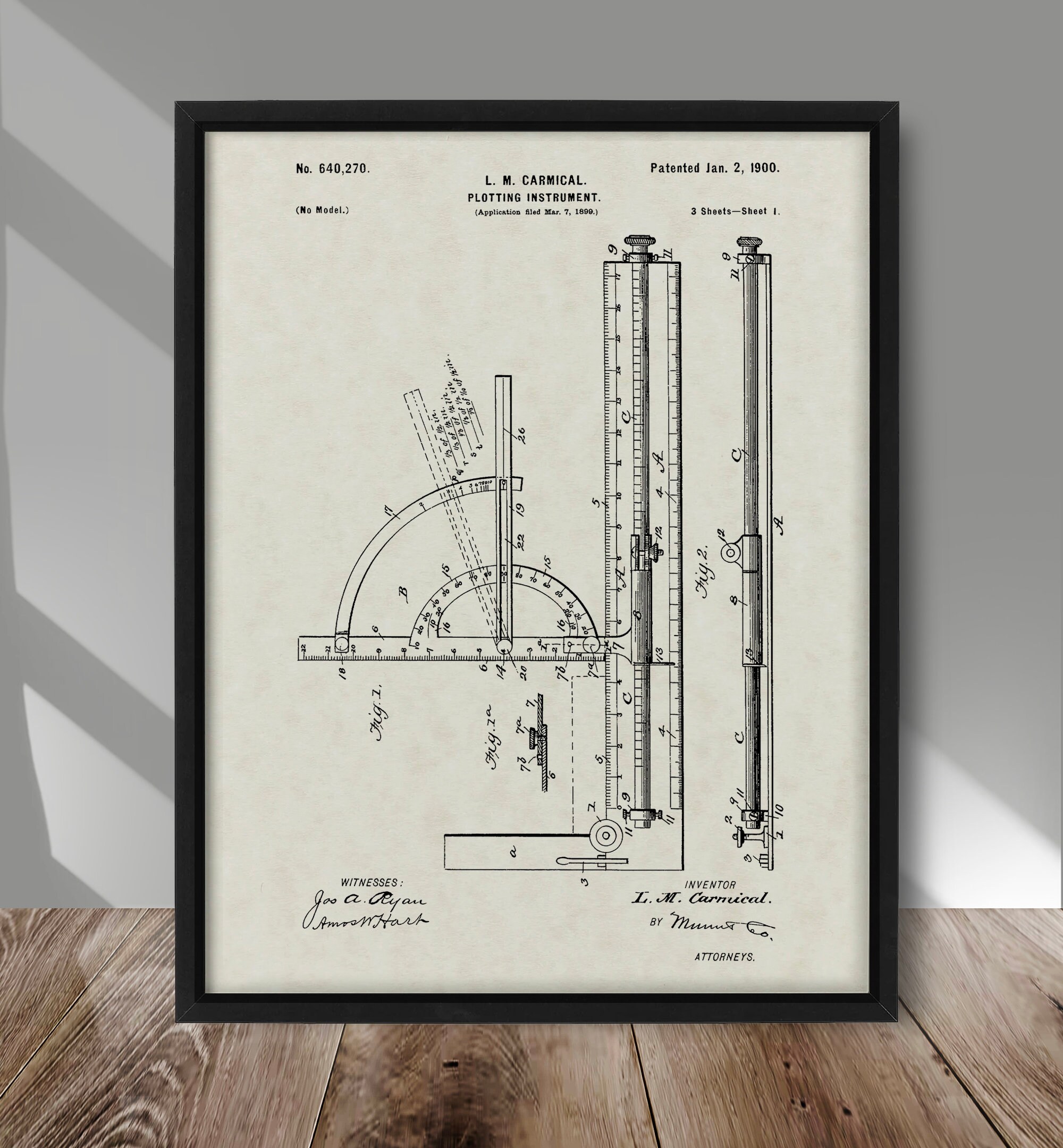 Plotting Instrument Patent Poster, Architect Plotting Instrument Patent ...