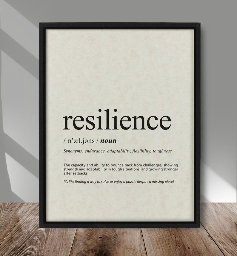 Resilience Definition Poster, Resilience Definition Art Print ...