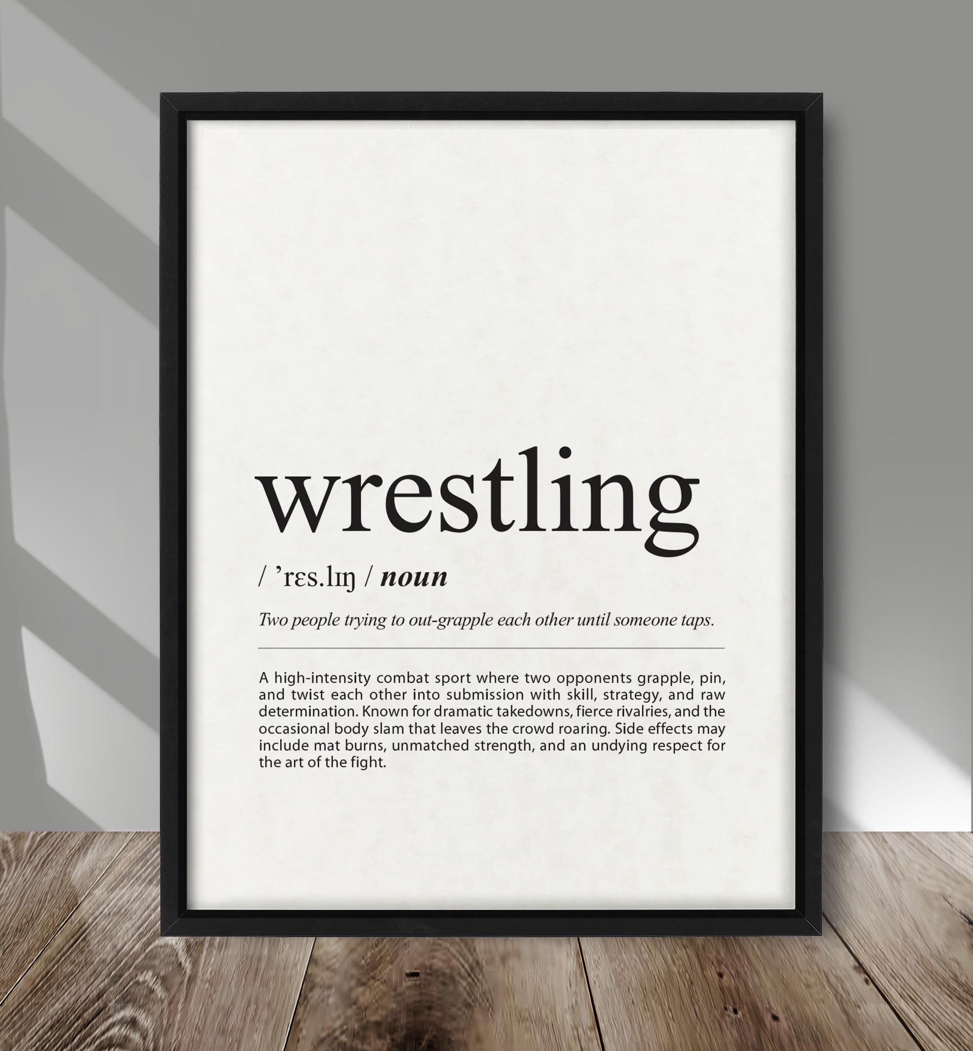 Wrestling Definition Print, Wrestling Sport Definition Wall Decor ...