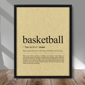 Basketball Definition Print, Basketball Definition Wall Decor, Sport ...