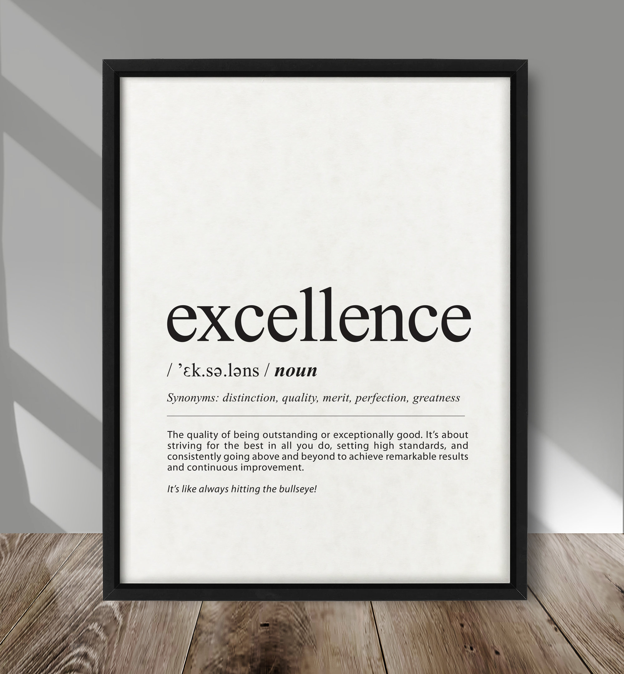 Excellence Definition Print, Excellence Definition Art Poster ...