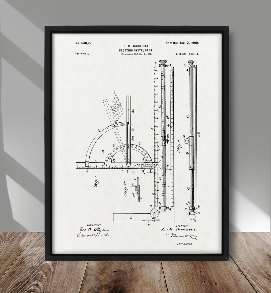 Plotting Instrument Patent Poster, Architect Plotting Instrument Patent ...