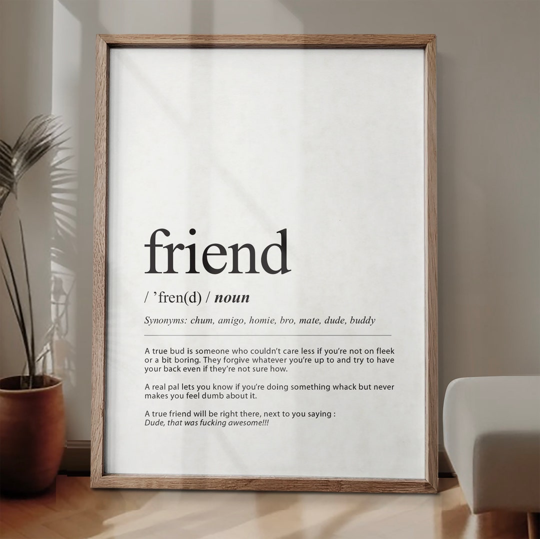 Friend Definition Print, Friend Definition Poster, Quirky Definition ...