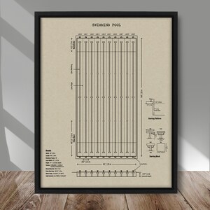 Swimming Pool Print, Swimming Pool Poster, Swimming Pool Drawing Print ...