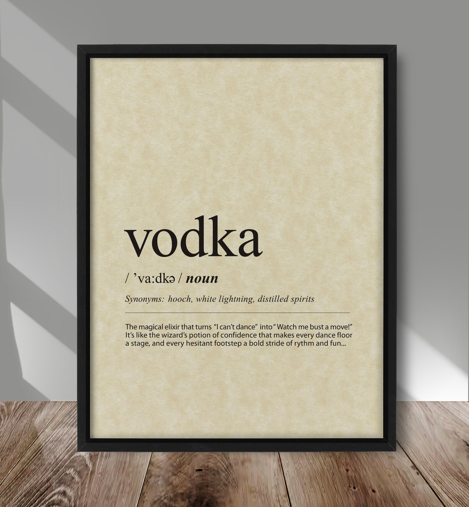Vodka Definition Print, Vodka Definition Poster, Alcohol Definition ...