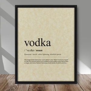 Vodka Definition Print, Vodka Definition Poster, Alcohol Definition ...