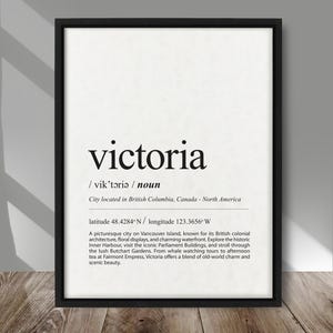 Victoria Definition Print, Victoria City Definition Poster, Canadian ...