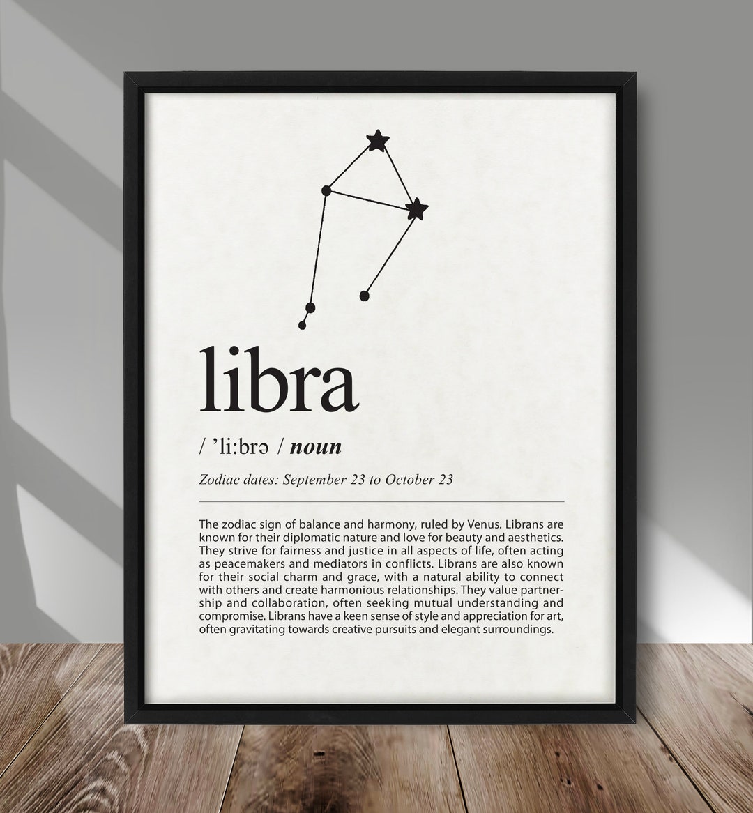 LIBRA DEFINITION ZODIAC Art Print, Zodiac Sign Libra Definition Poster ...
