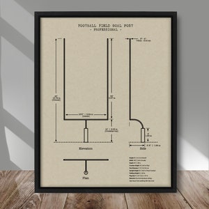 Football Field Goal Post Print, American Football Goal Post Poster ...